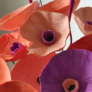 18 Long Stem Papier Mache' Flowers, Flower Arrangement, Home Decoration ...