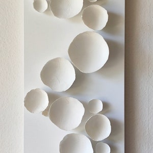 Wall Art Panel, White Paper Mache 3D Wall Art Panel, Wall Decoration ...