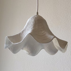 Paper Mache Pendant Lamp "wave" Ceiling Lamp, Home Decor, Contemporary ...
