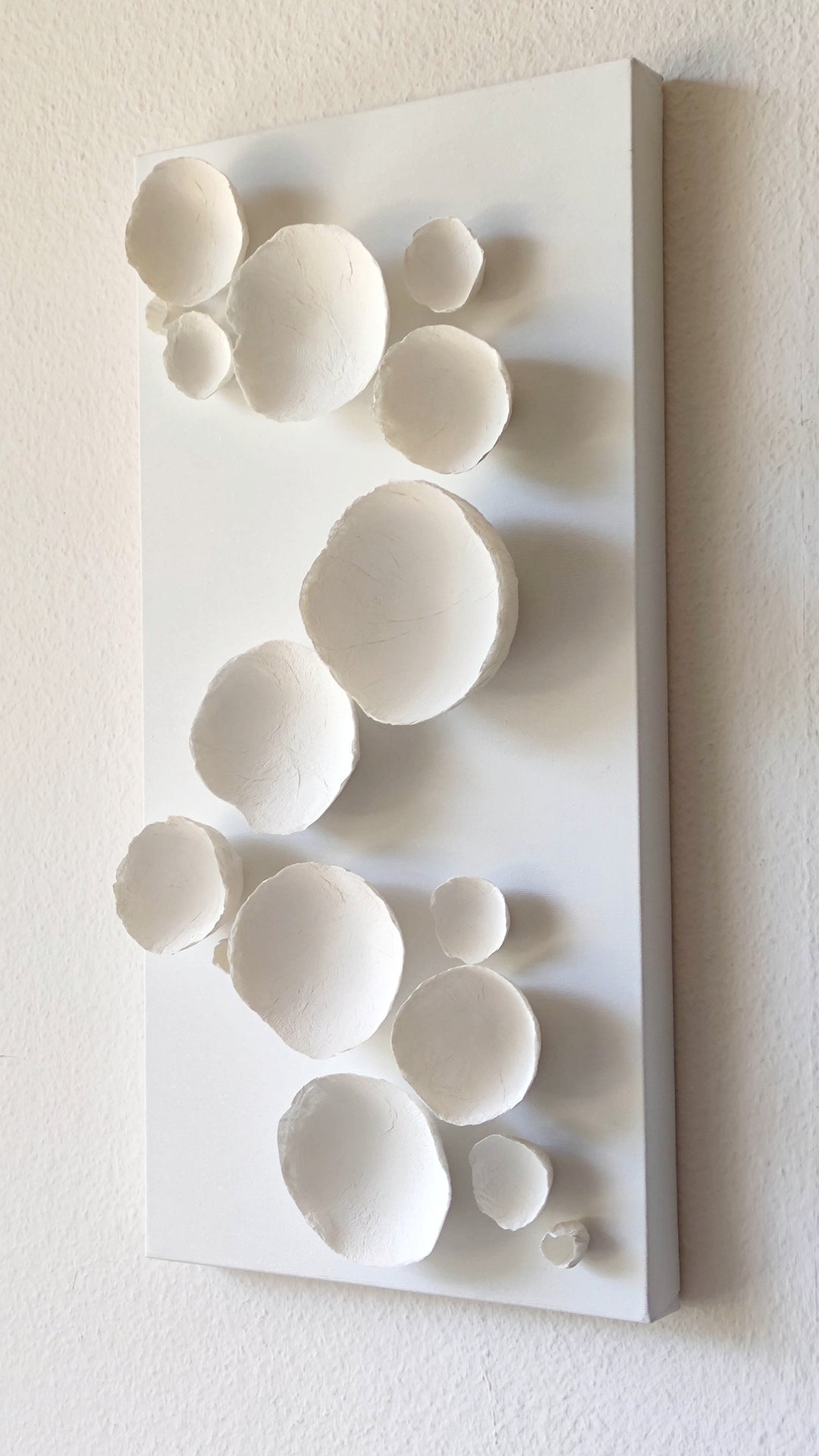 Wall Art Panel, White Paper Mache 3D Wall Art Panel, Wall Decoration ...