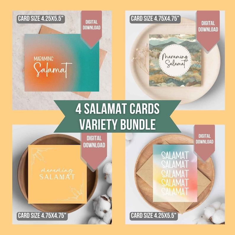 Thank You Card BUNDLE Filipino Thank You Salamat Cards Variety Tagalog ...