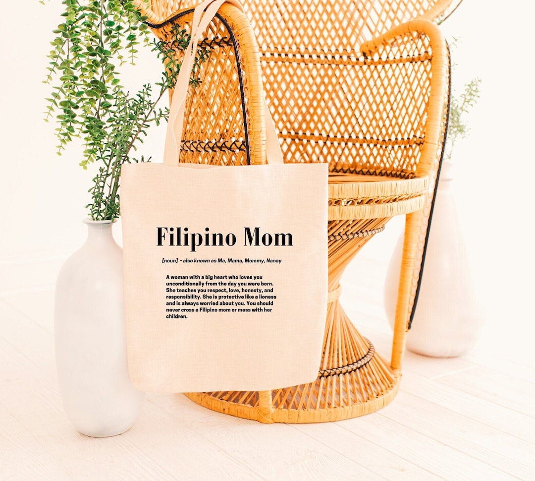 FILIPINO MOM Tote Bag | Filipino Canvas Tote | Philippines Shoulder Bag ...