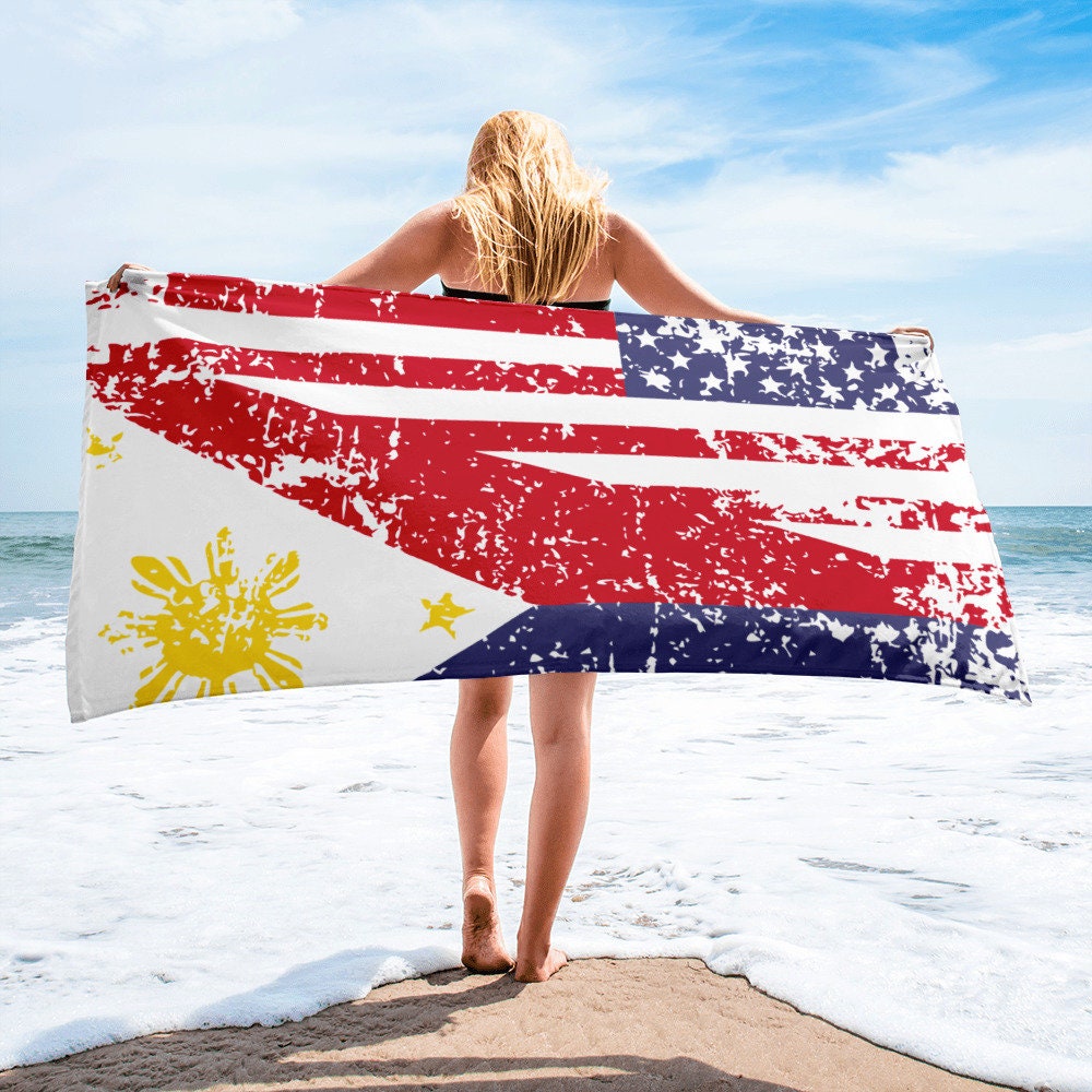 Filipino American Flag Towel Filipino Beach Towel Fil-am - Etsy Australia