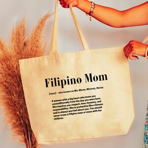 FILIPINO MOM Tote Bag | Filipino Canvas Tote | Philippines Shoulder Bag ...
