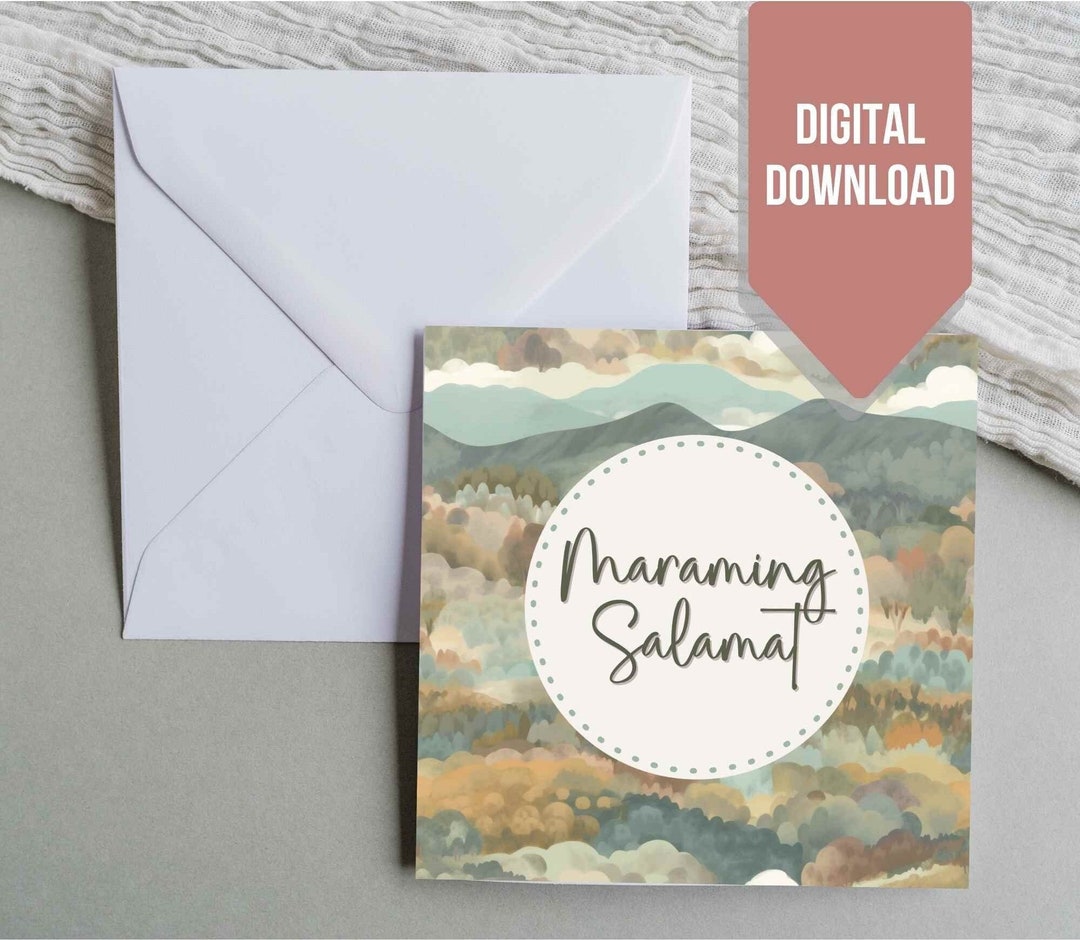 Thank You Card Filipino Thank You Card Maraming Salamat Tagalog ...