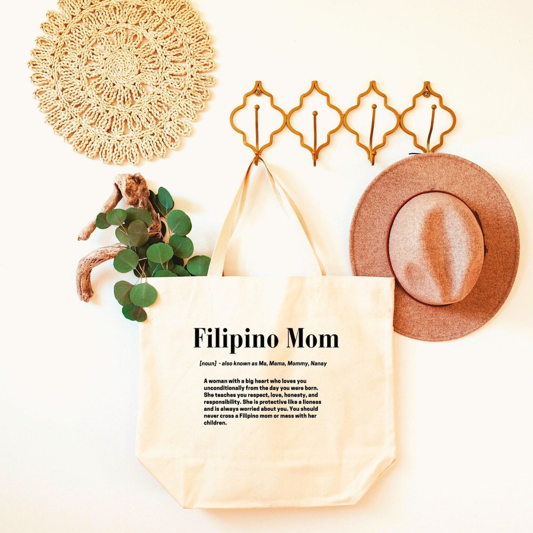 FILIPINO MOM Tote Bag | Filipino Canvas Tote | Philippines Shoulder Bag ...