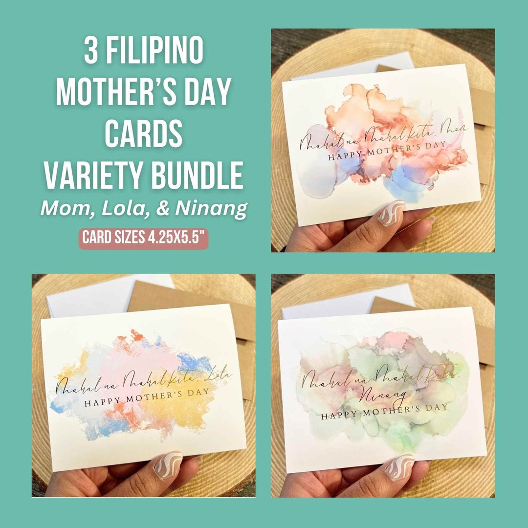 Filipino Mother's Day Card BUNDLE Ninang Card Lola Card Mom Card Mahal ...