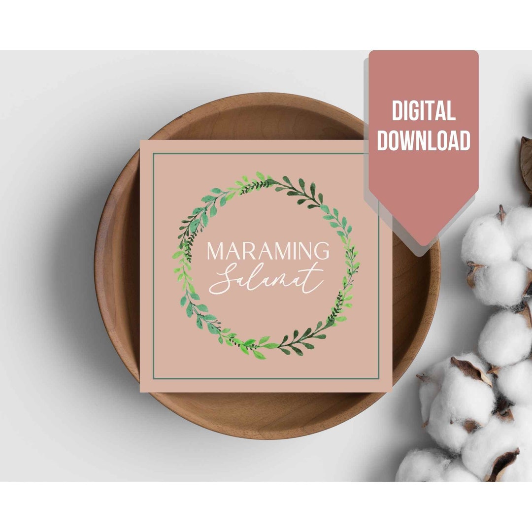 Thank You Card Filipino Thank You Card Maraming Salamat Tagalog ...