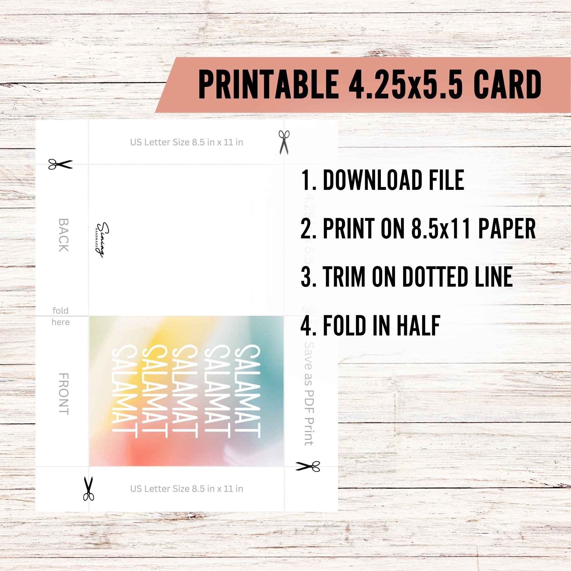 Thank You Card Filipino Thank You Card Salamat Tagalog Greeting Card ...