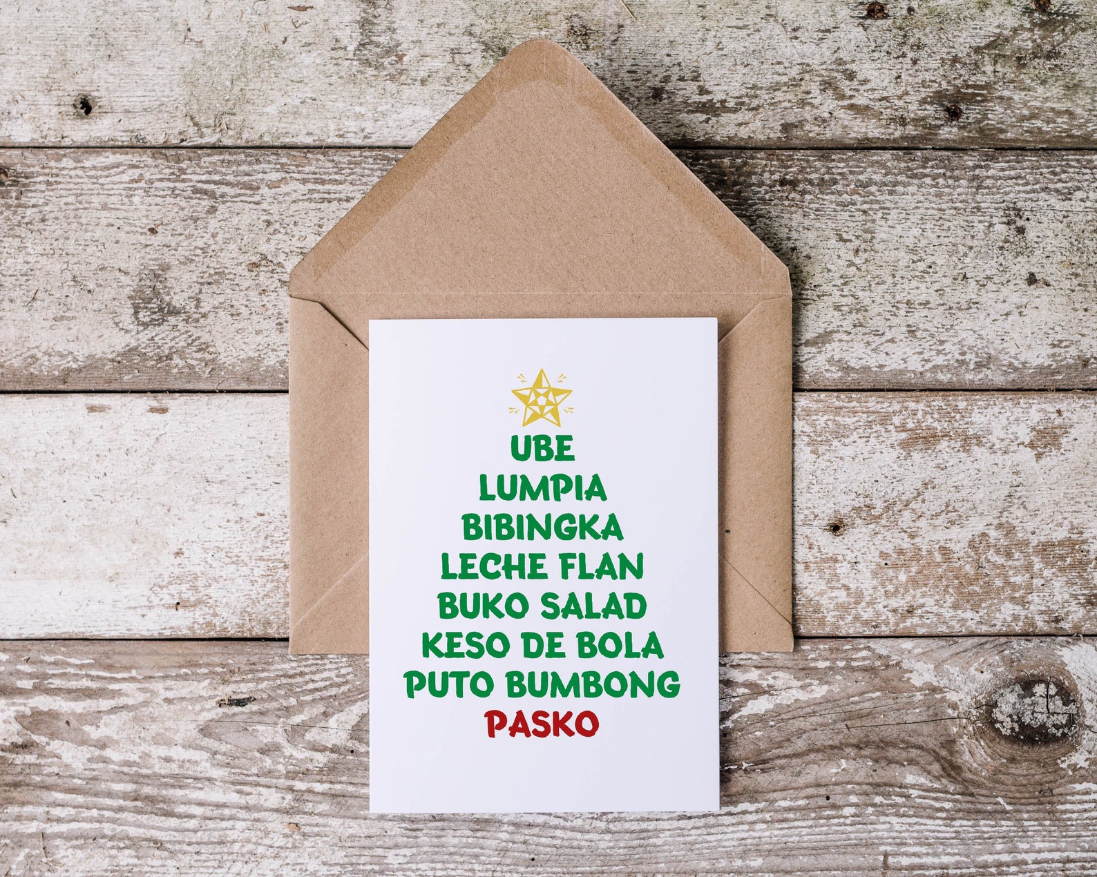 Foil PASKO Card Modern Tagalog Holiday Card Tagalog Greeting Card ...