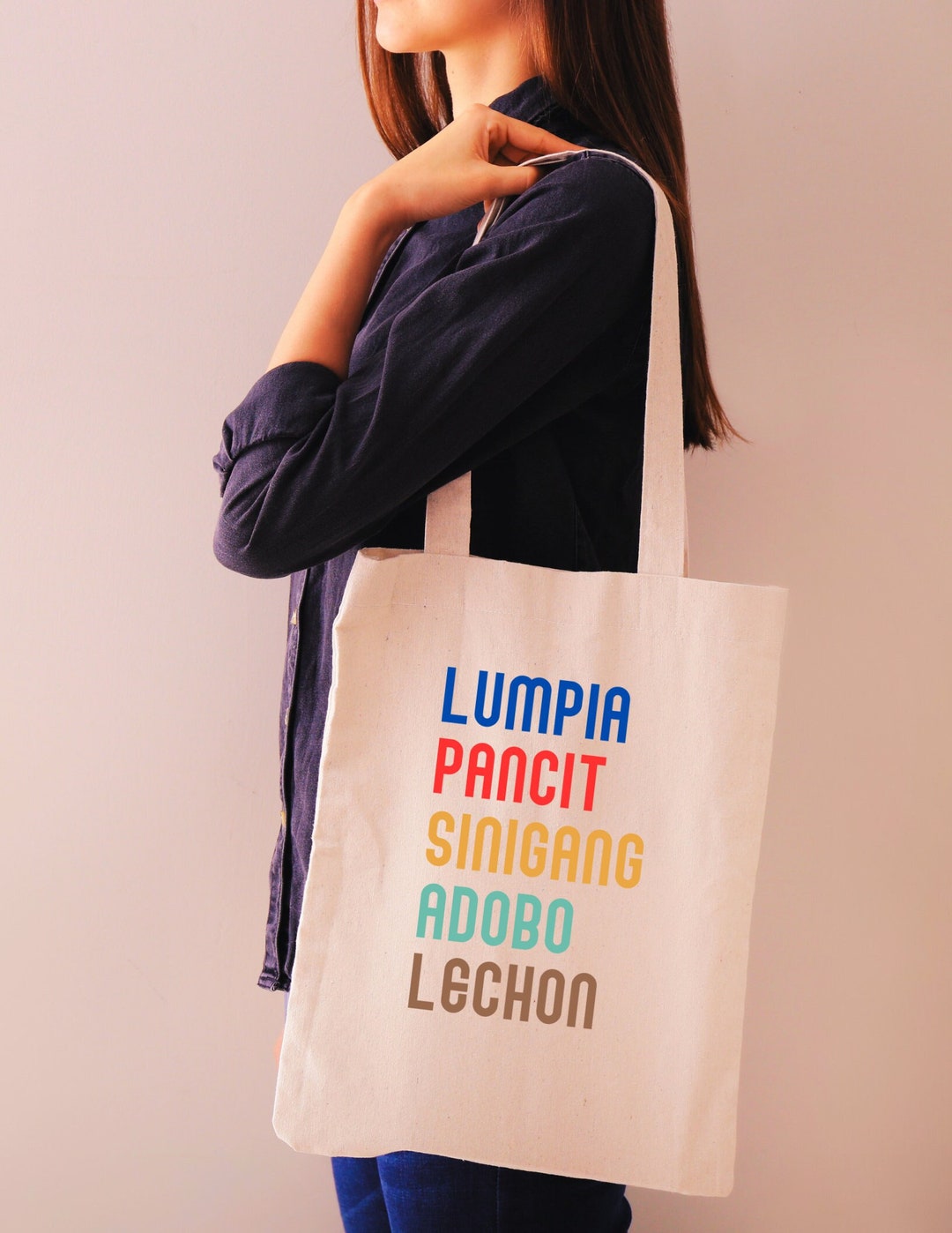 Filipino Food Tote Bag | Filipino Canvas Tote | Philippines Shoulder ...