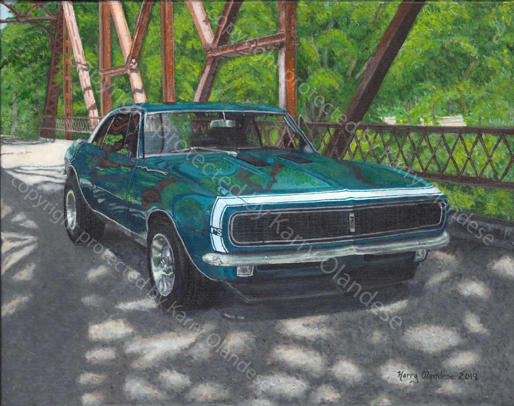 1967 Chevrolet Green Camaro Print - Etsy