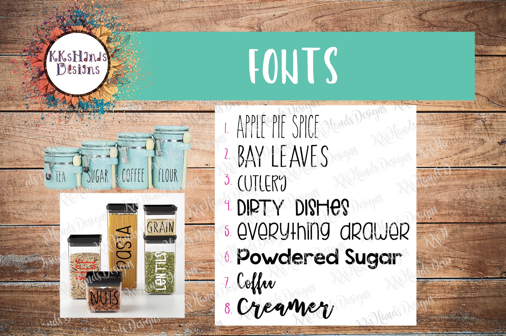 Canister Labels Decals Stickers Names farmhouse style | Etsy