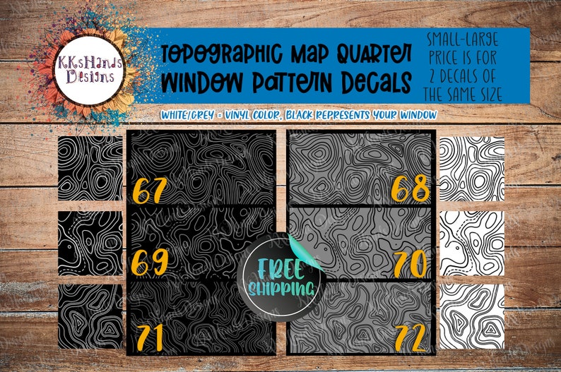 Topographic Map Car Window Decals Quarter Panel Window - Etsy