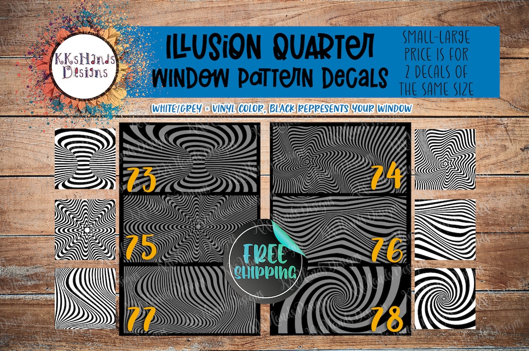 Illusion Car Window Decals | Quarter Panel Window | Large Pattern Decal ...