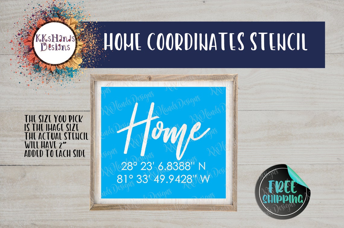 Home GPS Coordinates Decal GPS Coordinates Sign Wall - Etsy