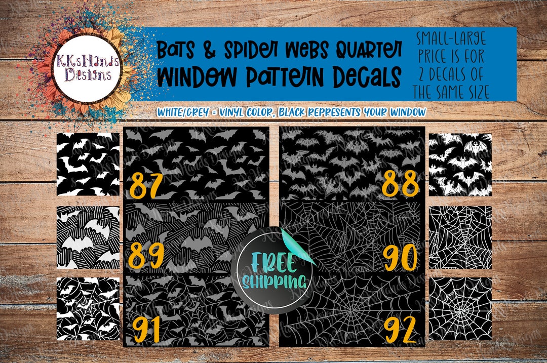 Bat Car Window Decals Quarter Panel Window Large Pattern - Etsy