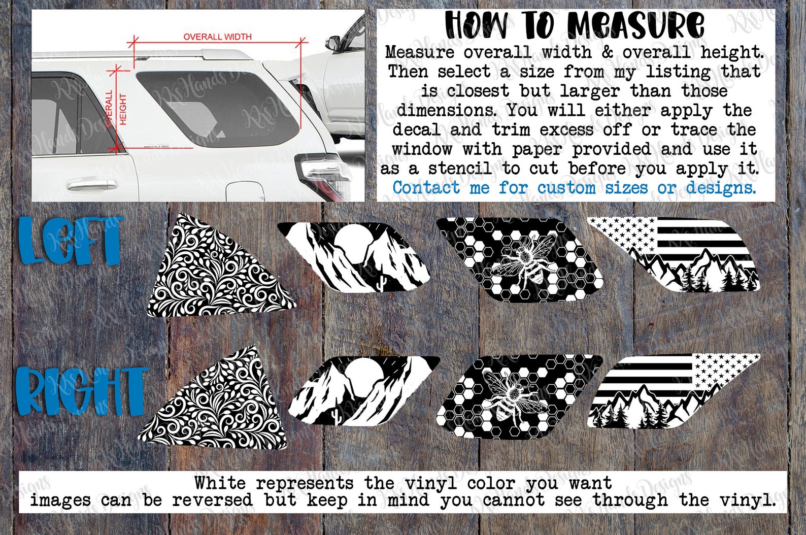 Car Window Decals Quarter Panel Window Large Pattern Decal Custom ...