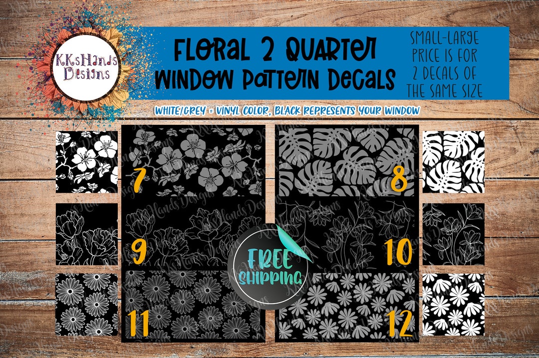 Floral 2 Car Window Decals | Quarter Panel Window | Large Pattern Decal ...