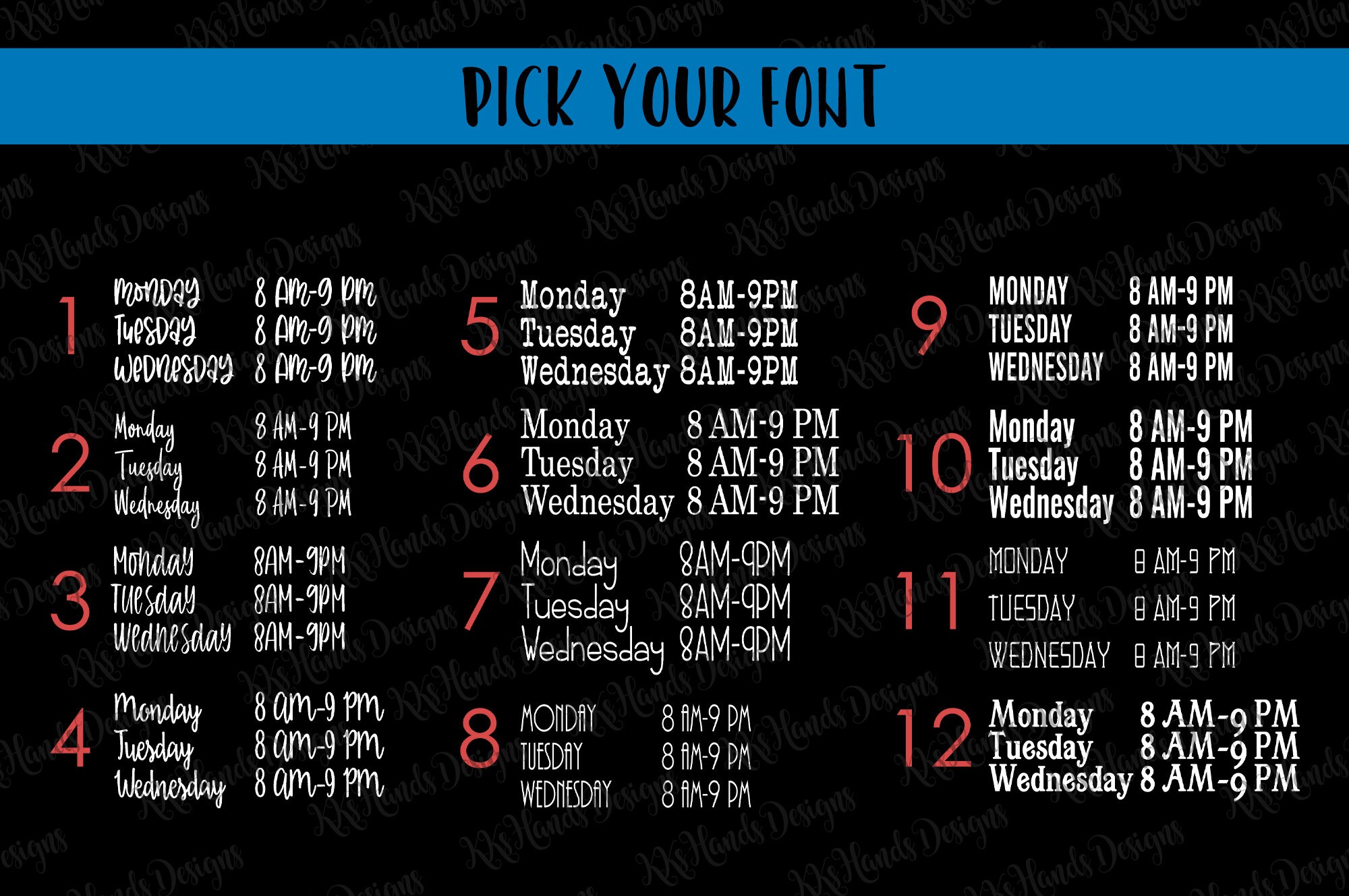 Business Hours Decal Storefront Hours Frame Hours | Etsy