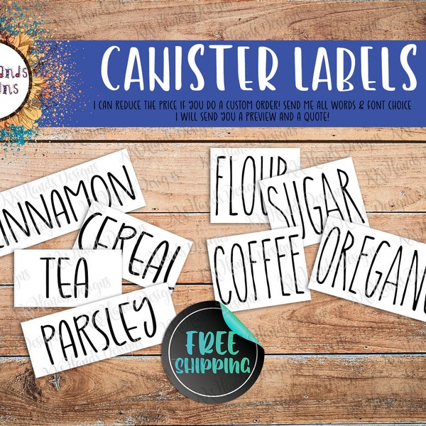 Canister Labels - Etsy