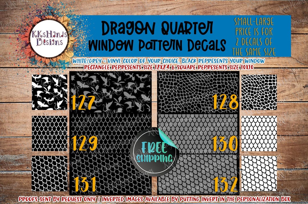Dragon Scales Car Window Decals - 2 Quarter Panels, Side Windows - Etsy