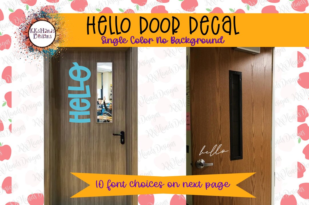 Hello Door Sticker | Decal | Classroom | Teacher | Indoor | Removable ...
