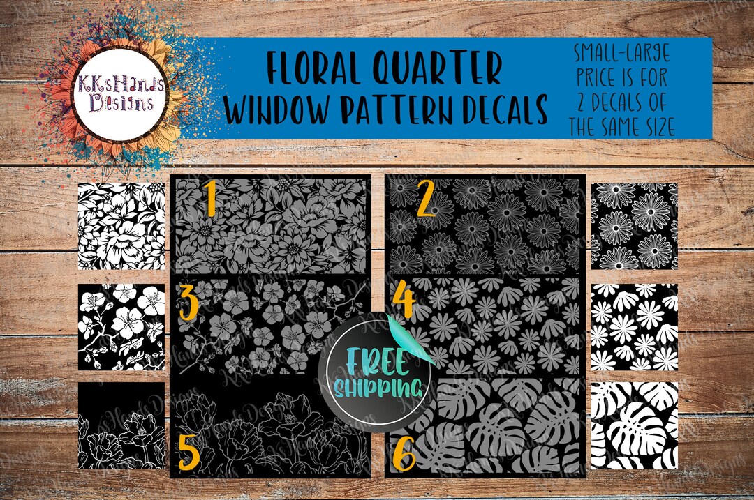 Floral Car Window Decals Quarter Panel Window Large - Etsy