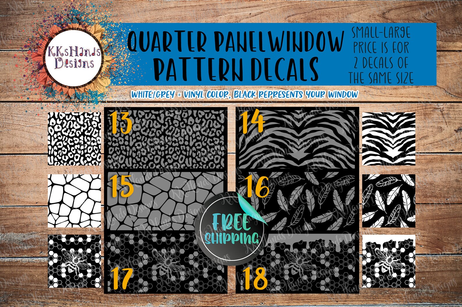 Car Window Decals Quarter Panel Window Large Pattern Decal - Etsy