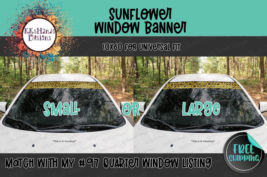 Sunflower Sun Strip | Windshield Visor | Custom Window Banner | Car ...