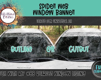 Spider Web Sun Strip | Windshield Visor | Custom Window Banner | Car ...