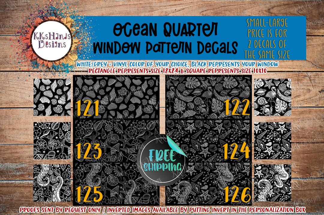 Ocean Sea Shells Car Window Decals - 2 Quarter Panels, Side Windows - Etsy