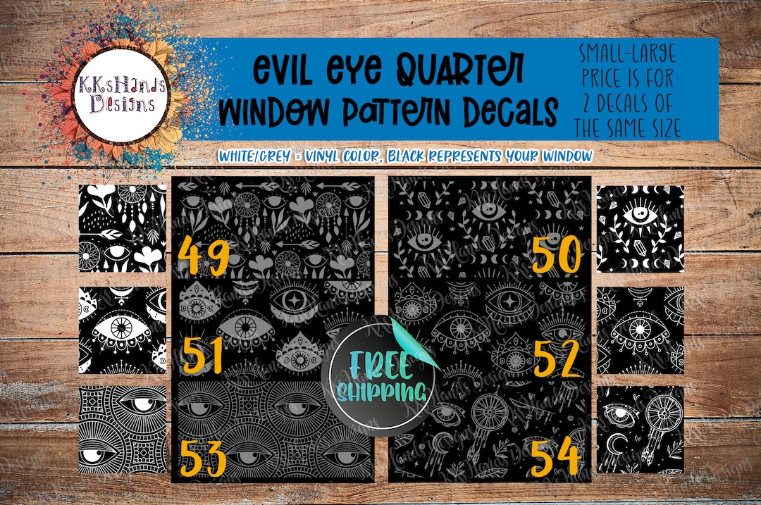 Evil Eye Car Window Decals | Quarter Panel Window | Large Pattern Decal ...