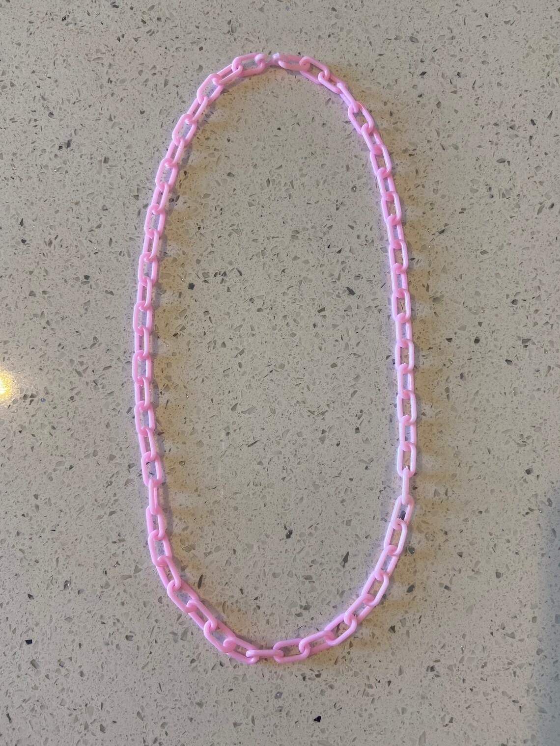 Kids Pink Necklace Bell Charm Chain Pink Plastic Chain - Etsy