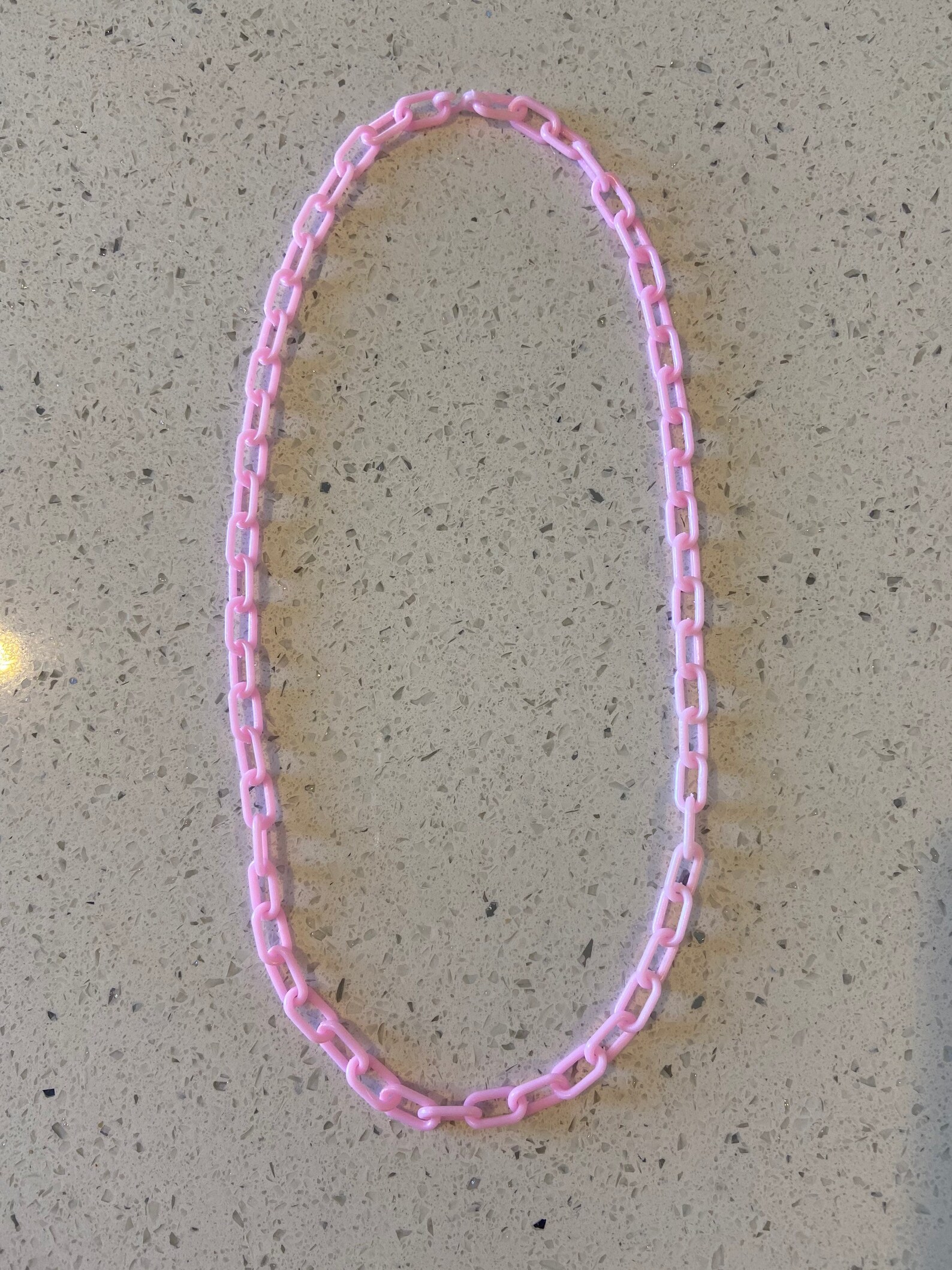 Kids Pink Necklace Bell Charm Chain Pink Plastic Chain - Etsy