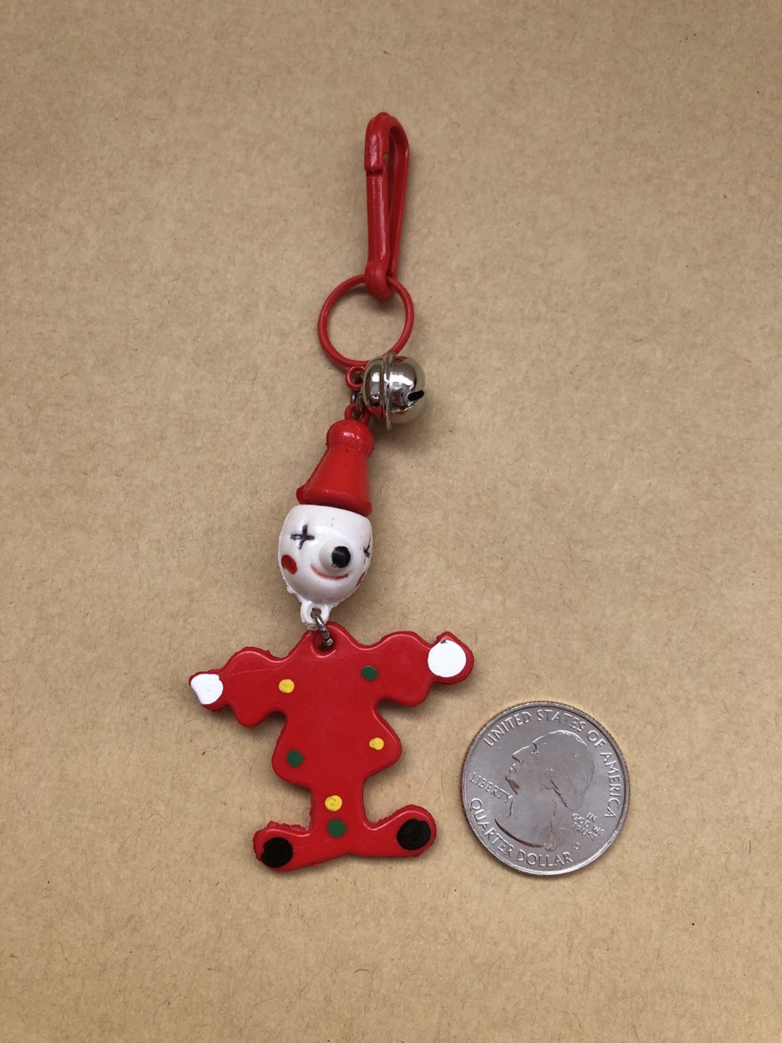 1980's Bell Charm Clown Movable Bell Charm Colorful | Etsy