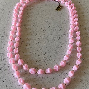 Long Pink Necklace,molded Pink Beads,birthday Gift,anniversary Gift ...