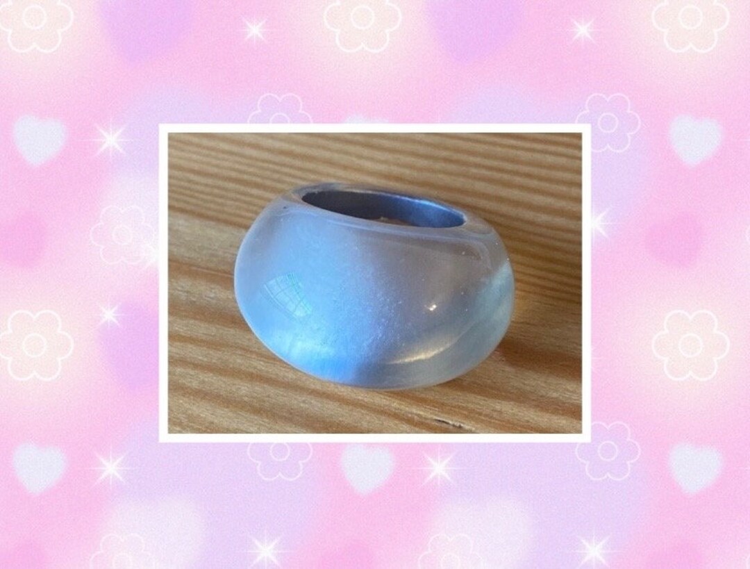 Clear Lucite Ring,bubble Ring,reverse Painted Ring,birthday Gift,summer ...