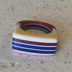 Thin Striped Ring,colorful Lucite Ring,birthday Gift,size 8 Lucite Ring ...