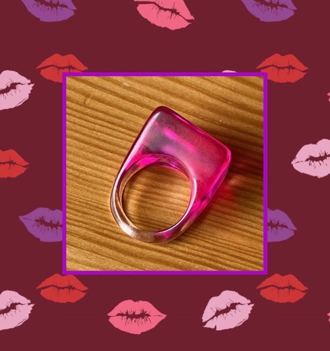 Pink Lucite Ring,vintage Inspired,retro Style,statementj Ewelry,unique ...