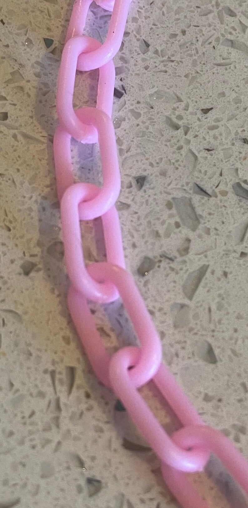 Kids Pink Necklace Bell Charm Chain Pink Plastic Chain - Etsy