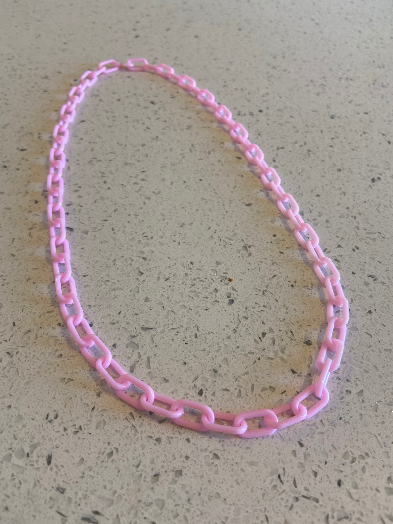 Kids Pink Necklace Bell Charm Chain Pink Plastic Chain - Etsy
