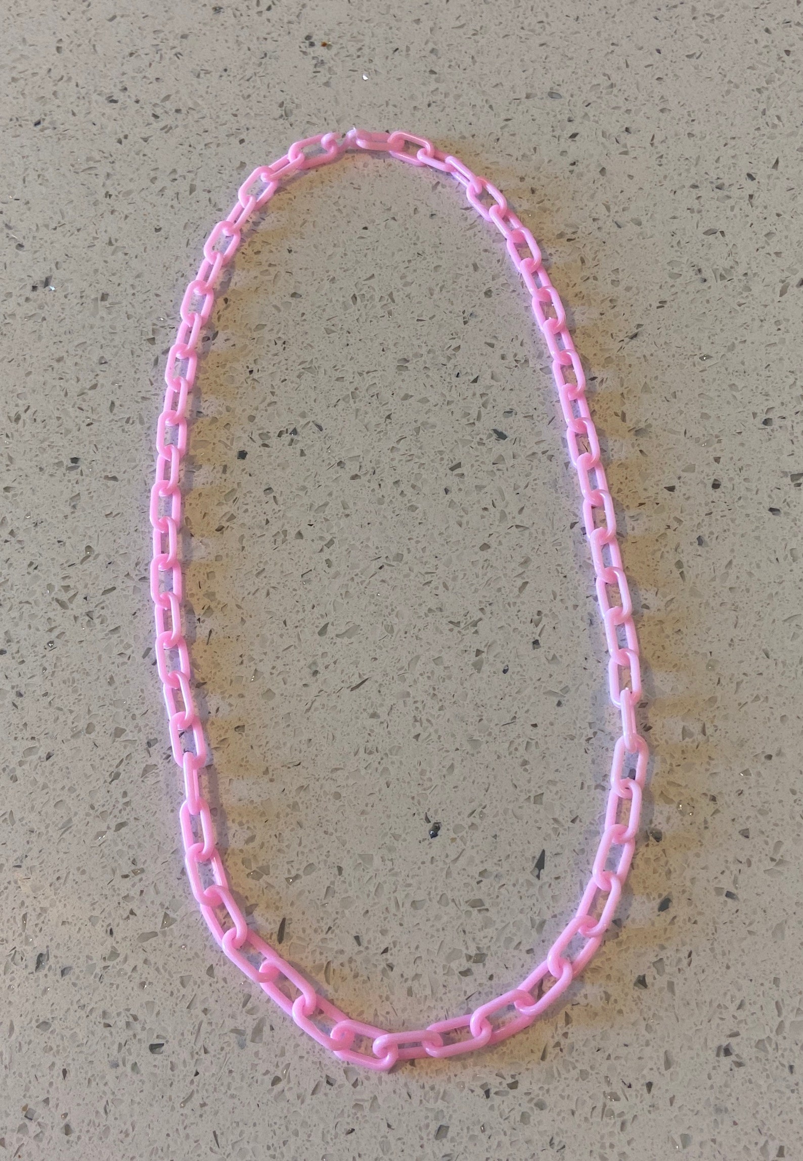 Kids Pink Necklace Bell Charm Chain Pink Plastic Chain - Etsy