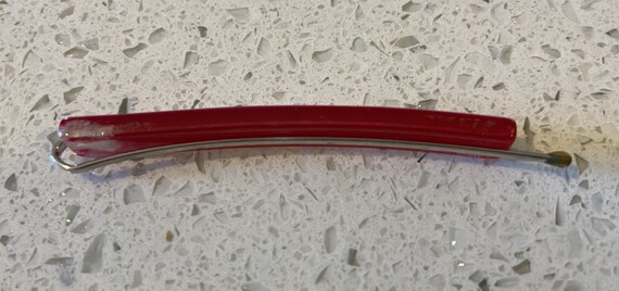 Ruby Red Bobby Pins, Red Lucite Hair Pins, 1980's Hai… - Gem