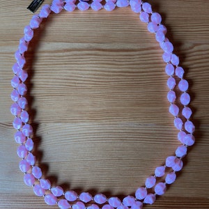 Long Pink Necklace,molded Pink Beads,birthday Gift,anniversary Gift ...