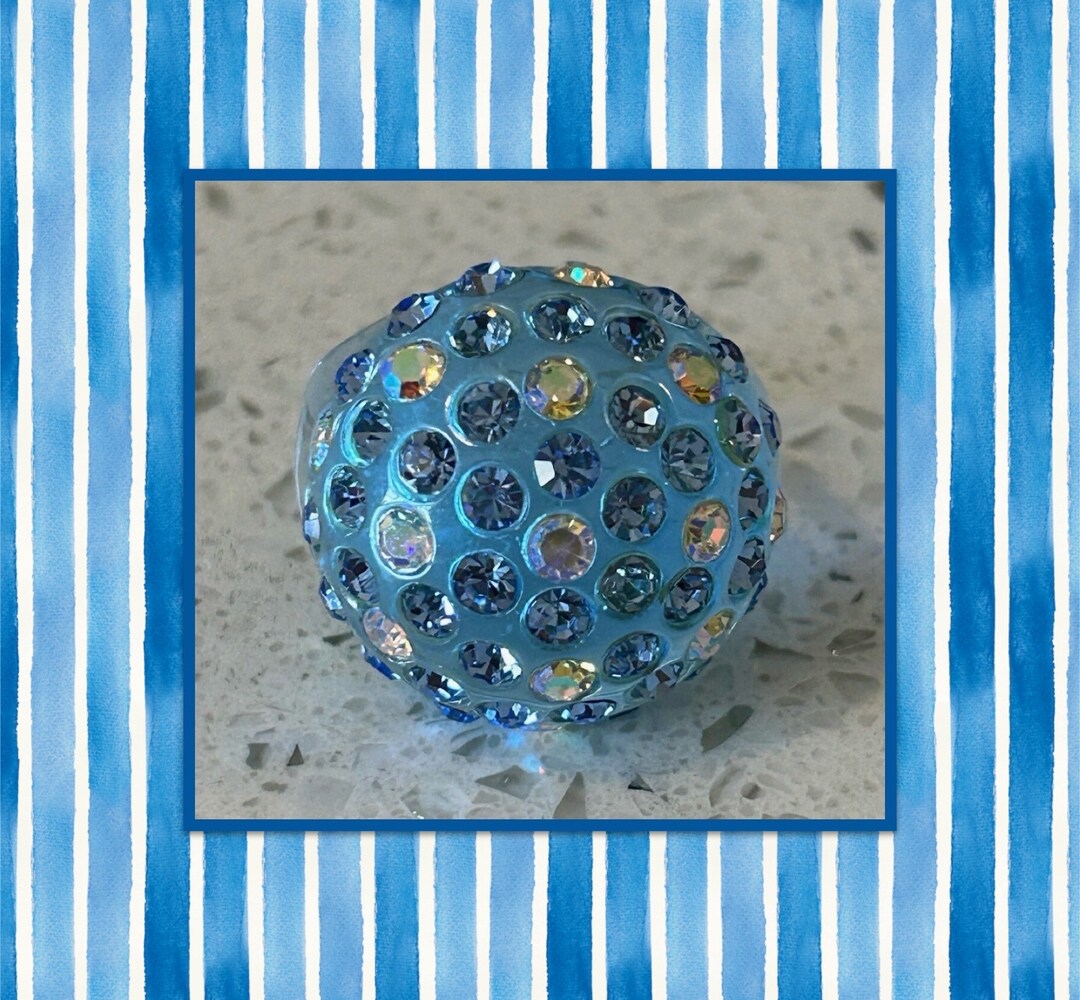 Blue Bubble Ring,rhinestone Ring,clear Lucite Ring,blue Prom Ring ...