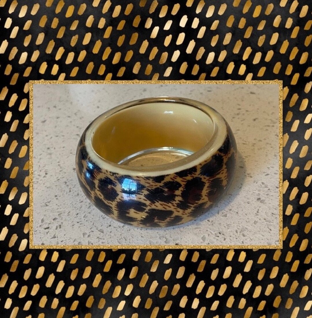 Leopard Print Bangle,wide Lucite Bangle,animal Print Bangle,birthday ...
