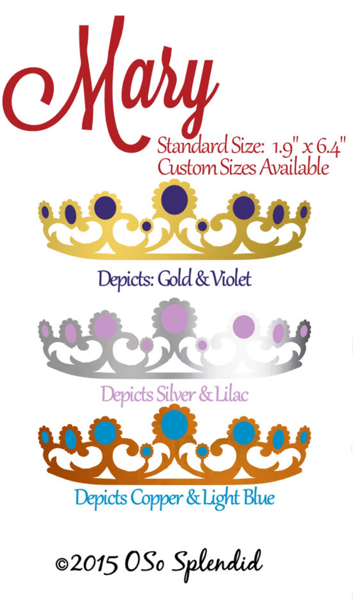 Princess Mary Crown for Cranial Bands Helmet Decals | Etsy