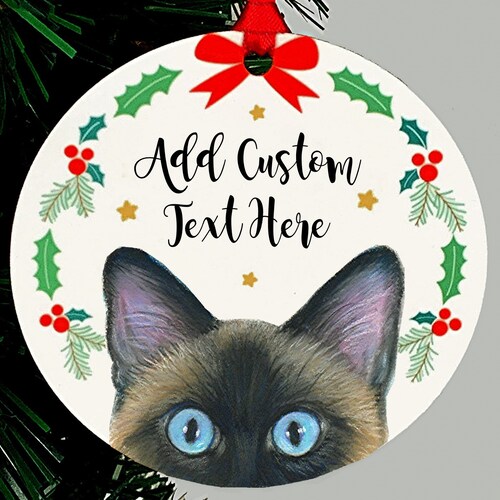 Siamese Cat Christmas Ornament Personalized Keepsake Gift - Etsy