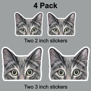 Cat Stickers, Gray Tabby Gift - Etsy